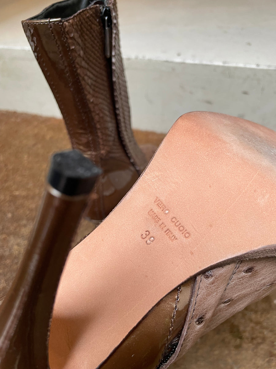 (Pre Sale) RICK OWENS x REVILLON - FW04 Python skin and ostrich leathe ...