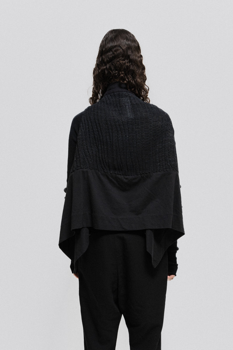 RICK OWENS - SS11 "ANTHEM" Textured cardigan with ribbed sleeves and c ...